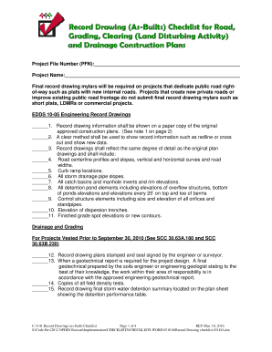 Fillable Online C-3141 Record Drawings (as-built) Checklist Page 1 of 4 ...