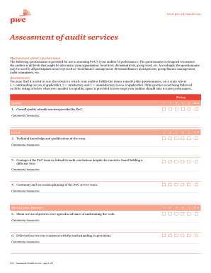 Fillable Online pwc Measurement of PwC s performance Rating Fax Email ...