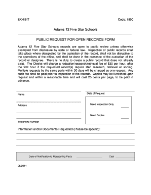 Fillable Online adams12 Adams 12 Five Star Schools PUBLIC REQUEST FOR ...