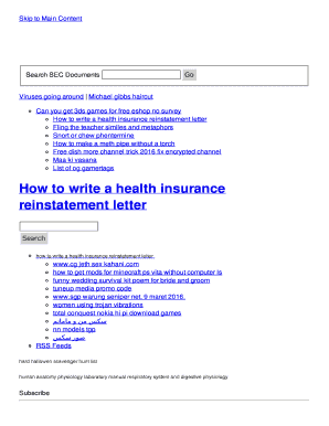 Fillable Online how to write a health insurance reinstatement letter ...