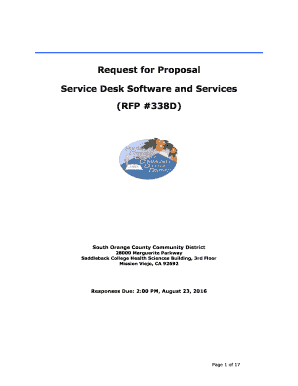 Fillable Online Request for Proposal Service Desk Software and Services ...