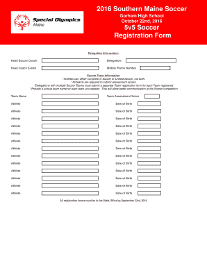 Fillable Online 5v5 Soccer Registration Form Fax Email Print - pdfFiller