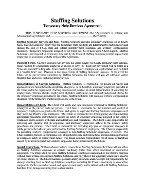 Fillable Online Staffing Solutions Temporary Help Service Agreement.doc ...