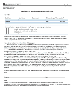 Fillable Online chapman FHAP 2016 Fillable Form REV BC Fax Email Print ...