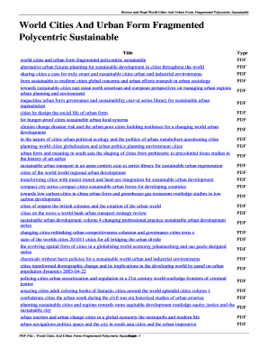 Fillable Online cfm filekoala World Cities And Urban Form Fragmented ...