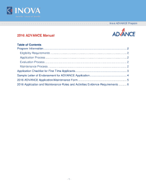 Fillable Online inova Inova ADVANCE Program - inova Fax Email Print ...