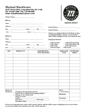 Fillable Online Mutual Order Form Fax Email Print - pdfFiller