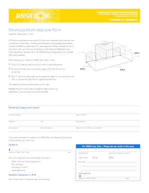 Fillable Online rsna Peninsula Booth Approval Form - rsna.org Fax Email ...