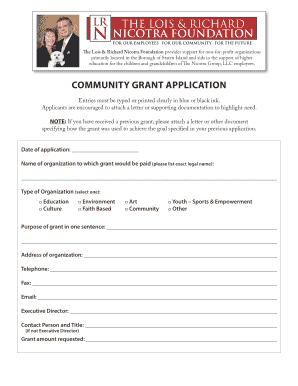 Fillable Online COMMUNITY GRANT APPLICATION INSTRUCTIONS Fax Email Print - pdfFiller
