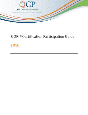 Fillable Online QOPI Certification Participation Guide Fax Email Print ...