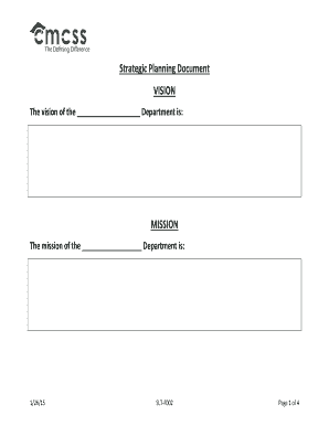 Fillable Online Strategic Planning Document VISION - cmcss.net Fax ...