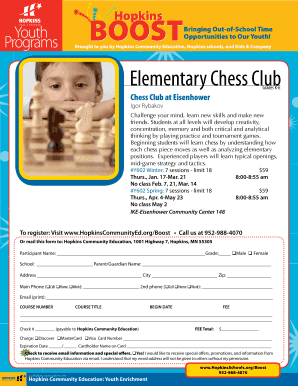 Fillable Online Elementary Chess Club - hopkinsschools.org Fax Email ...