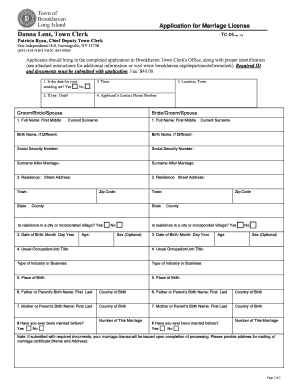 Fillable Online Marriage License Form.doc Fax Email Print - pdfFiller