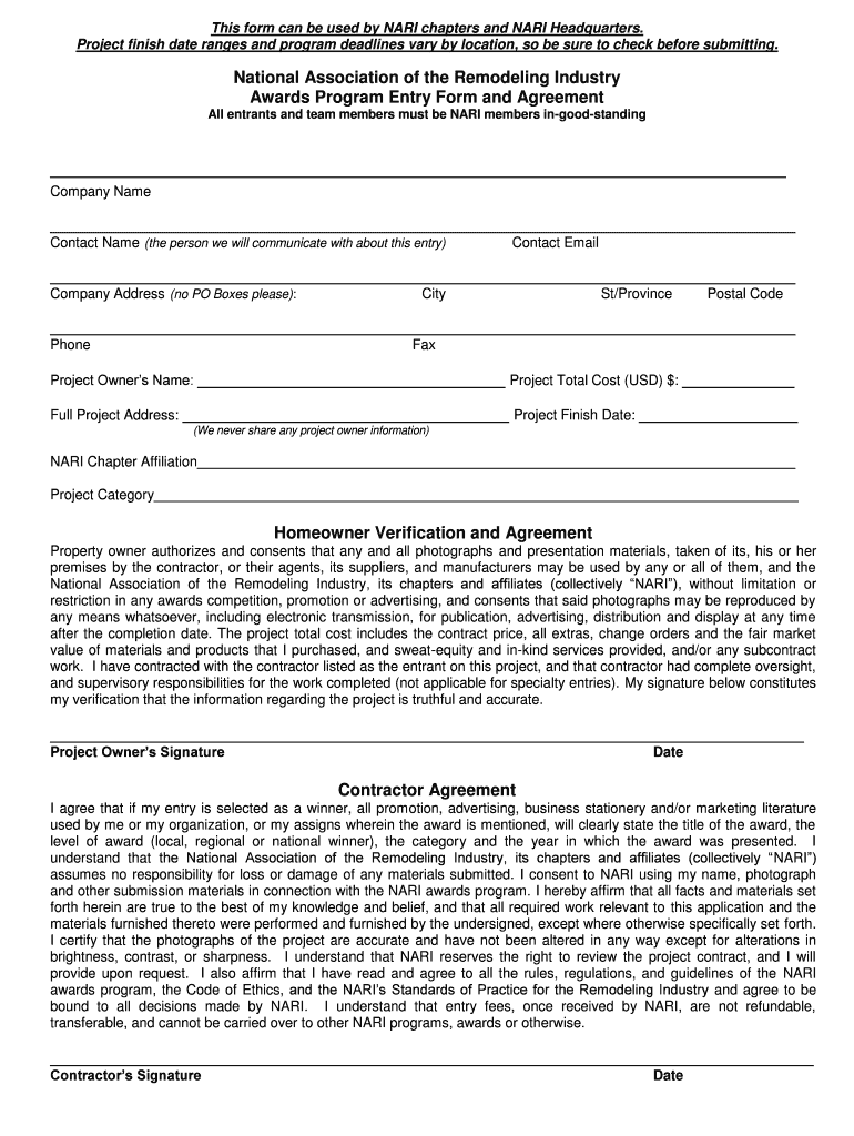 Fillable Online bucksmontnari This form can be used by NARI chapters ...