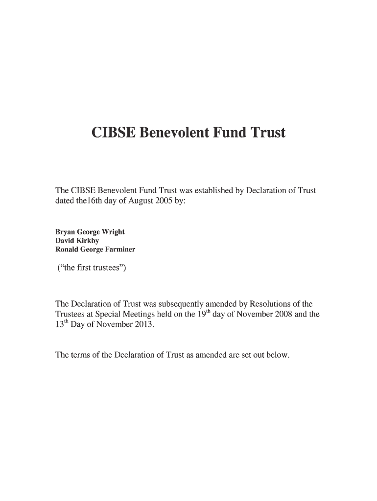 Fillable Online CIBSE Benevolent Fund Trust Fax Email Print - pdfFiller