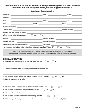 Fillable Online Applicant Questionnaire - eiairport.org Fax Email Print ...