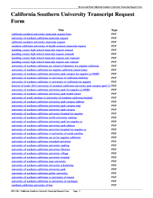 Fillable Online California Southern University Transcript Request Form ...