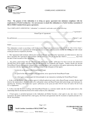 Fillable Online COMPLIANCE ADDENDUM Fax Email Print - pdfFiller