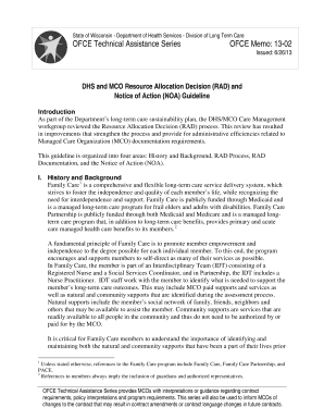 Fillable Online dhs wisconsin DHS and MCO Resource Allocation Decision ...