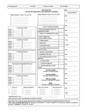 Fillable Online Daily - weekly plan sheet Fax Email Print - pdfFiller