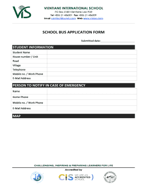 Fillable Online school bus application form - Vientiane International ...