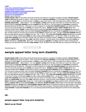 Fillable Online sample appeal letter long term disability Fax Email ...