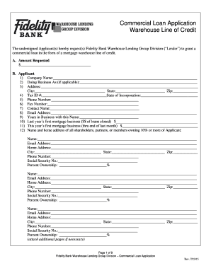 Fillable Online Warehouse Line of Credit Fax Email Print - pdfFiller