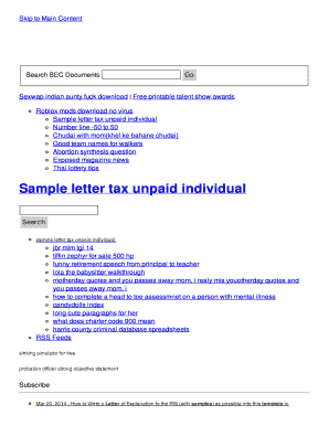 Fillable Online sample letter tax unpaid individual - bb.kwsfrealestate ...