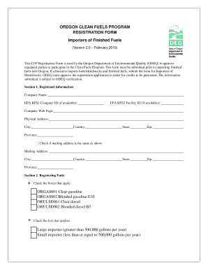 Fillable Online deq state or OREGON CLEAN FUELS PROGRAM Fax Email Print ...
