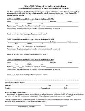 Fillable Online 2006 2007 Registration. 2006-2007 Child & Youth Registration Form and 2006-2007 ...