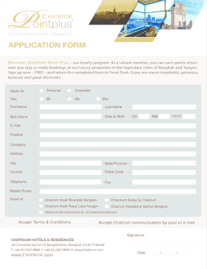 Fillable Online CPP Application Form 2016 - chatriumpointplus.com Fax ...