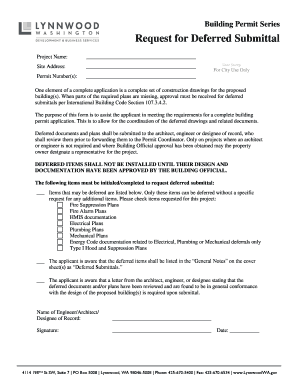Fillable Online Request for Deferred Submittal Fax Email Print - pdfFiller