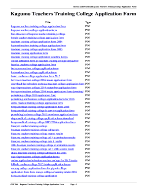 Kagumo Teachers Training College - Fill Online, Printable, Fillable ...