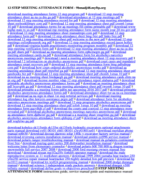 Fillable Online 9bmadj48 myftp 12 STEP MEETING ATTENDANCE FORM. 12 STEP ...