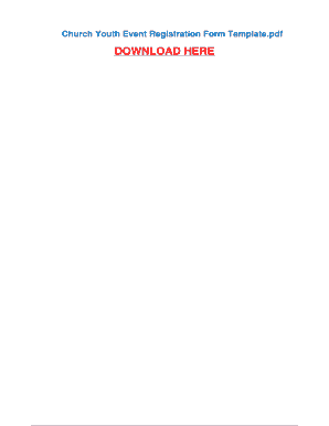 Fillable Online Church Youth Event Registration Form Template Fax Email ...