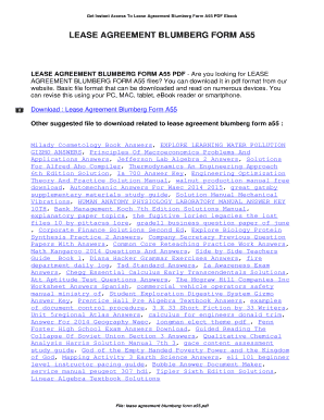 Fillable Online Lease Agreement Blumberg Form A55. Lease Agreement ...