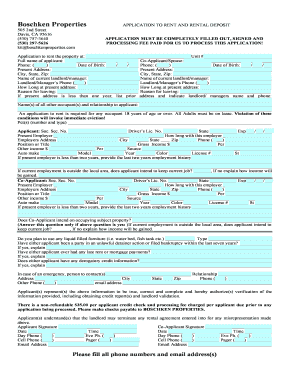 Fillable Online Boschken Properties Application Fax Email Print - pdfFiller