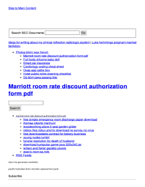 Fillable Online marriott room rate discount authorization form pdf Fax ...
