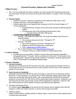 Fillable Online Payment Procedure, Options and Collections Fax Email ...