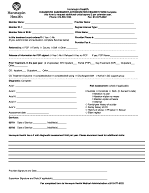 Fillable Online hennepinhealth Hennepin Health DIAGNOSTIC ASSESSMENT ...