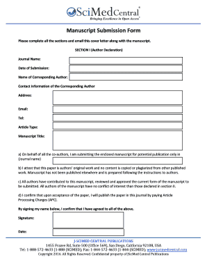 Fillable Online Manuscript Submission Form - JSciMed Central Fax Email ...