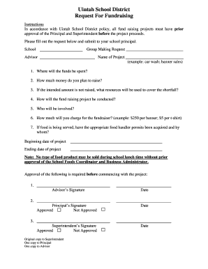 Fillable Online Fundraising Request Form - uintah.net Fax Email Print ...