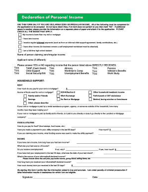 Fillable Online Declaration of Personal Income - cat-team.org Fax Email ...