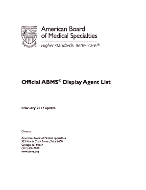 Fillable Online Official ABMS Display Agent List Fax Email Print ...