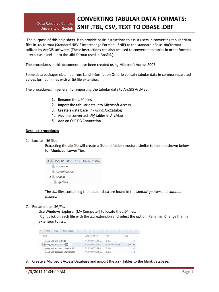 Fillable Online CONVERTING TABULAR DATA FORMATS: Fax Email Print - pdfFiller
