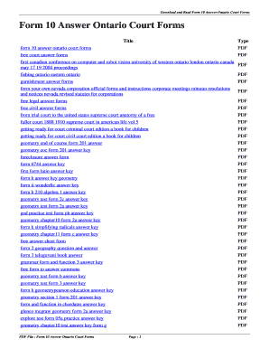 Fillable Online systome collegefan Form 10 Answer Ontario Court Forms ...