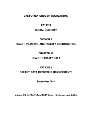 Fillable Online oshpd ca California Code of Regulations, Title 22 ...