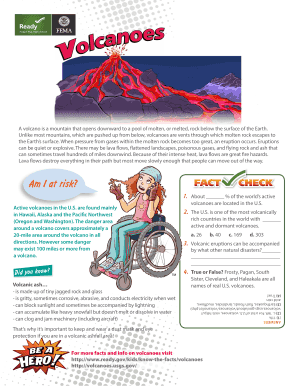 Fillable Online networkofcare FEMA Volcano Fact Sheet. Facts for kids ...