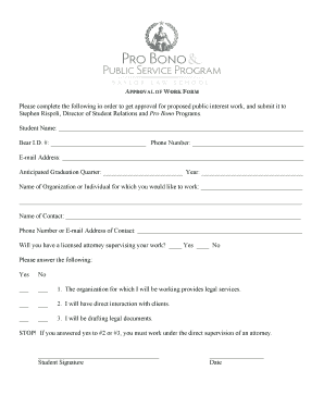Fillable Online baylor APPROVAL OF WORK FORM - baylor Fax Email Print - pdfFiller