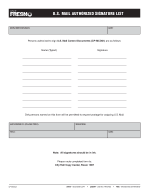 Fillable Online fresno MAIL AUTHORIZED SIGNATURE LIST - fresno Fax ...